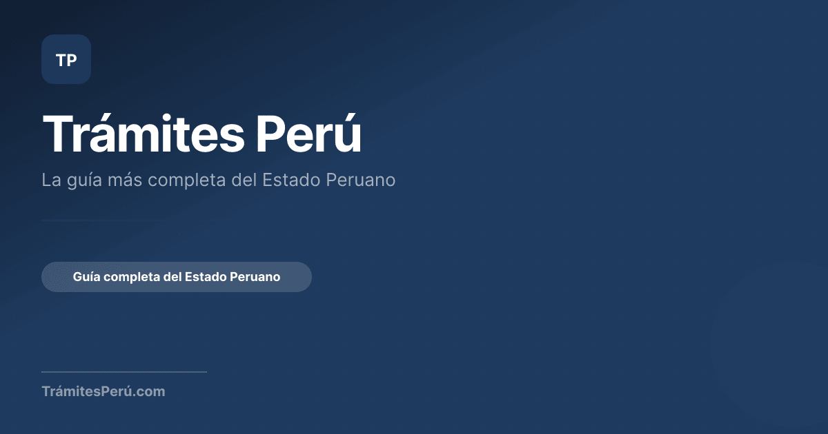 Contacto | TrámitesPerú — Guía gratuita, NO consultora