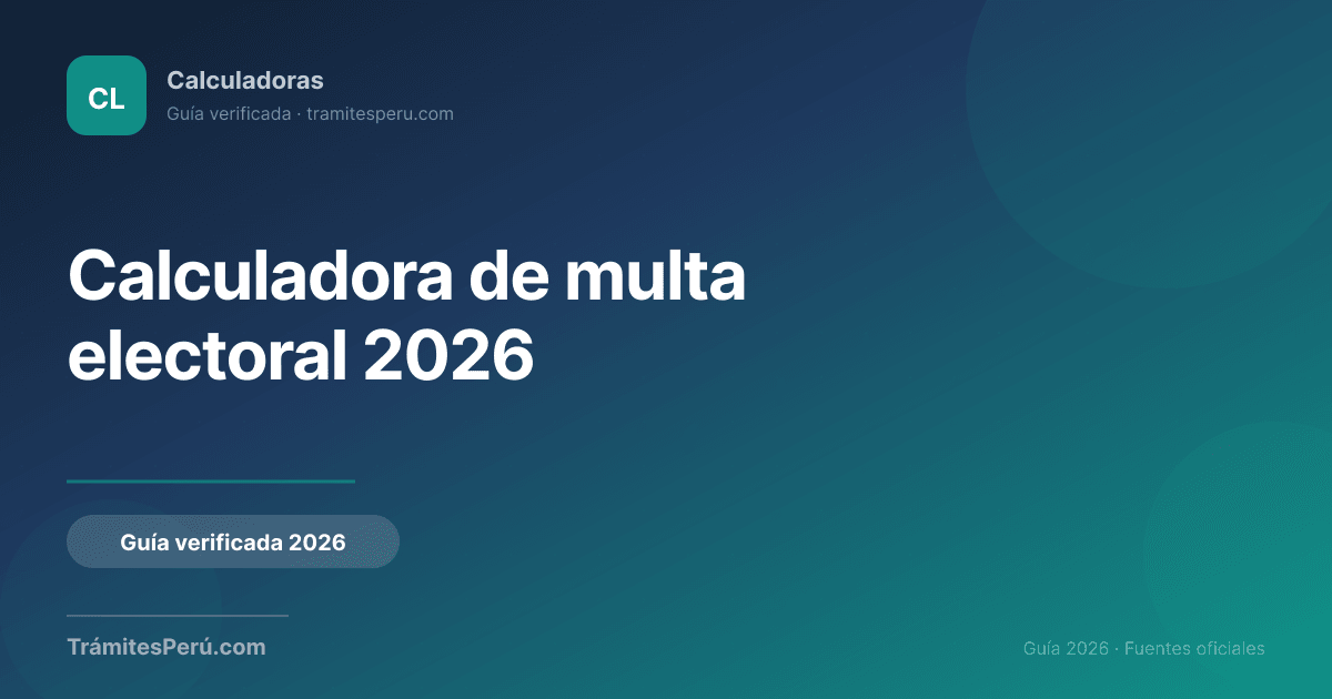 Calculadora de multa electoral en Perú | TrámitesPerú