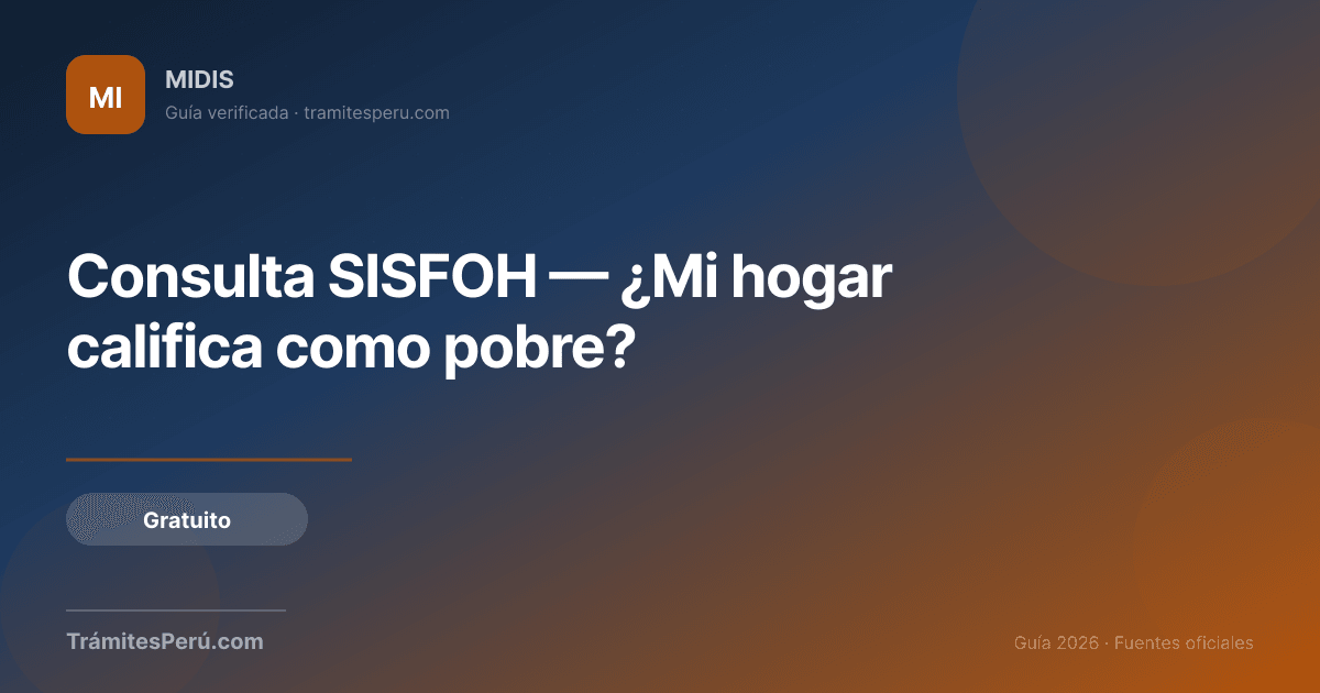 Consulta SISFOH: tu Clasificación Socioeconómica (CSE) del MIDIS ...