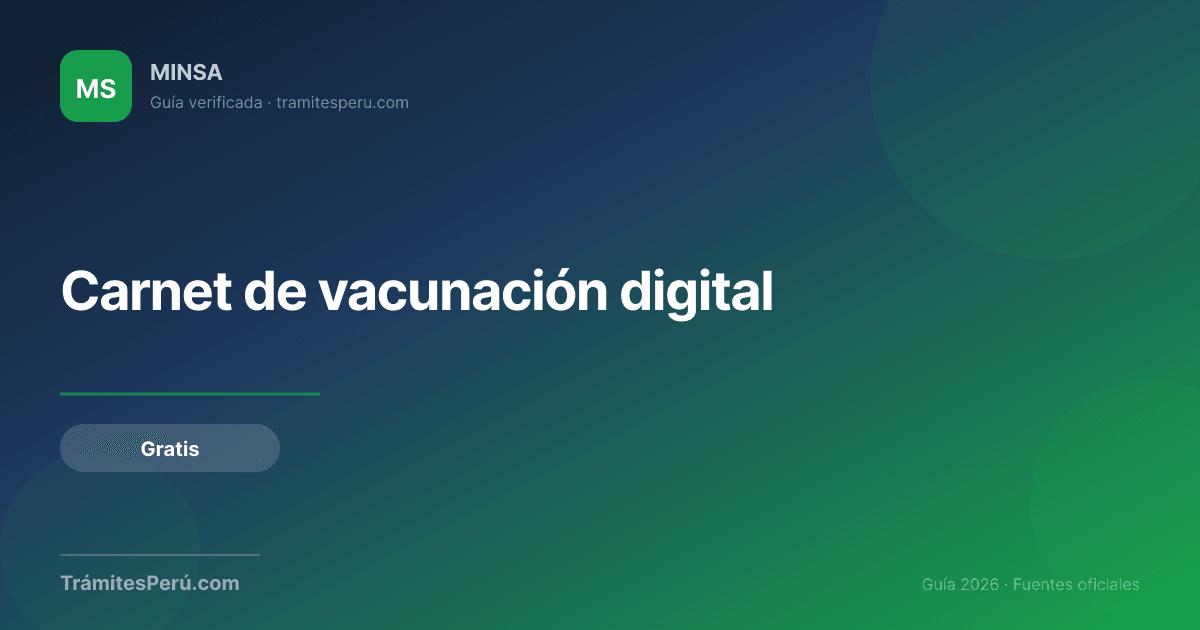 Carnet de Vacunación Digital MINSA 2026 — Descargar PDF gratis con QR ...