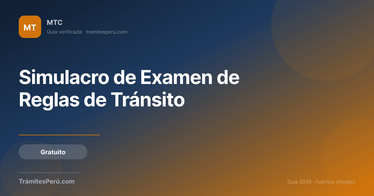 Simulacro Examen MTC 2026: Practica Gratis el Examen de Reglas de ...