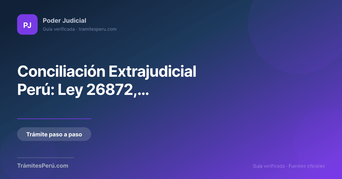 Conciliación Extrajudicial Perú: Ley 26872, materias obligatorias ...
