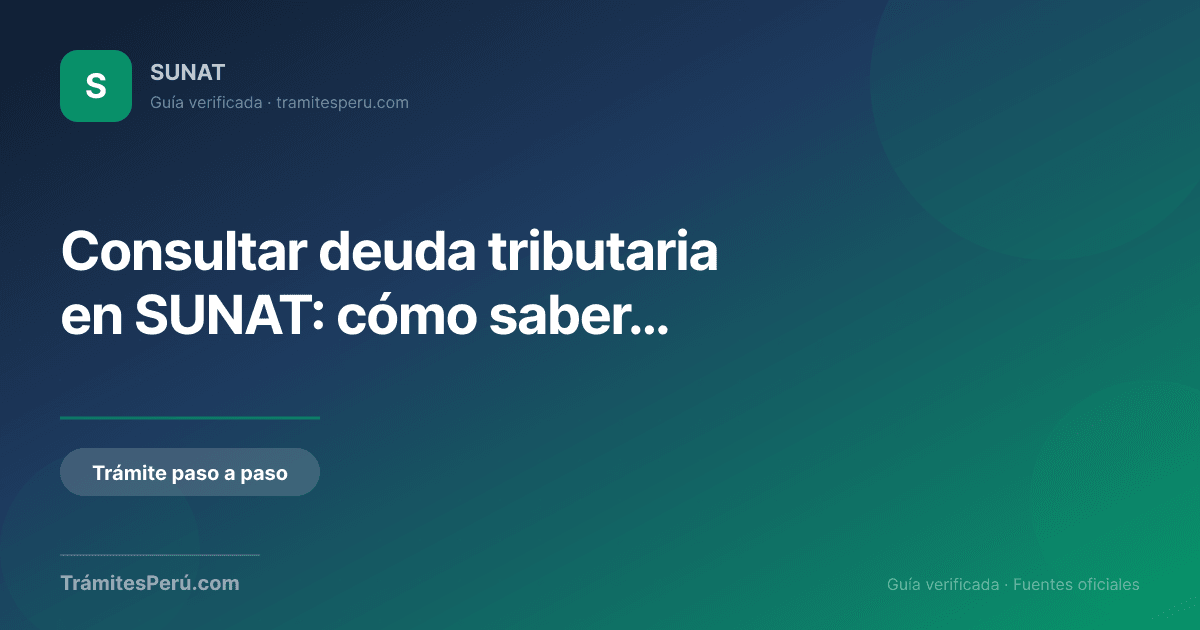Consultar deuda tributaria en SUNAT: cómo saber si debes y cómo pagarla ...